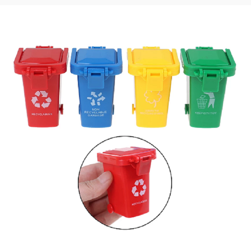 4pcs/set Mini Trash Can Toy Garbage Truck Cans Curbside Vehicle Bin ...