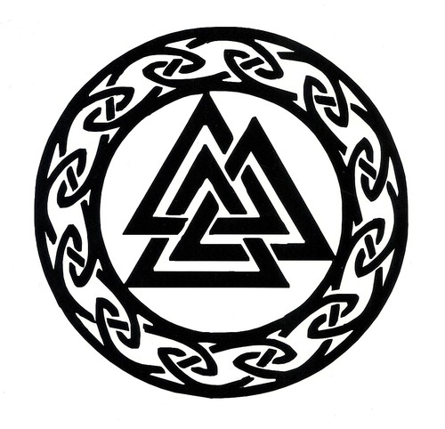 asatru celtic circle w/ valknut thors hammer vinyl sticker asatru thors ...