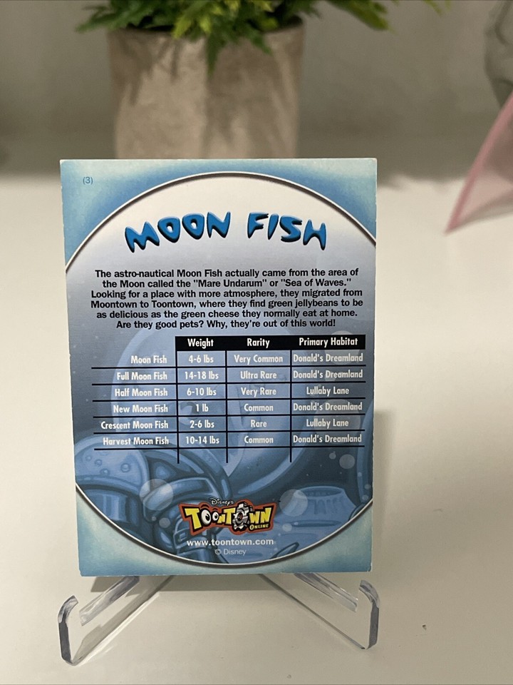Disney Toontown Online Trading Card Series 3- Fish: Moon Fish | eBay