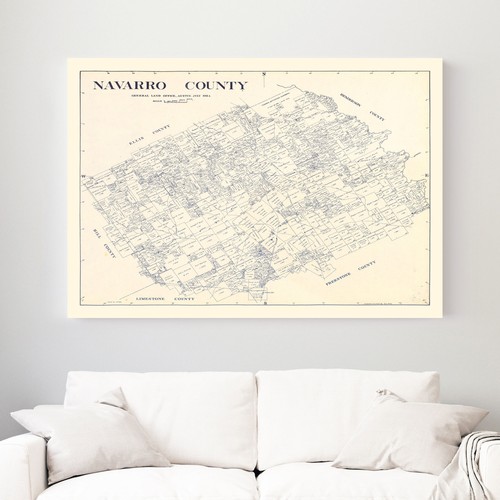 Old Map of Navarro County, TX 1924 - Vintage Texas Art | eBay