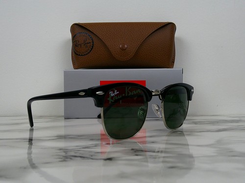 Ray-Ban RB3016 Black/Silver Club-Master Sunglasses Size 51-21-145 3N ...
