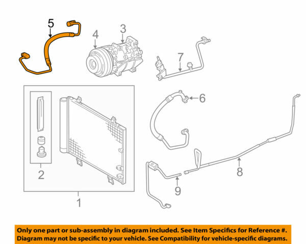 88711-3A700 Toyota Hose, cooler refrigerant discharge, no.1 887113A700 ...
