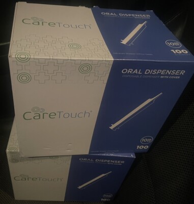 2 Care Touch 10ml Oral Dispensers with Cover - 100 Syringes *No needles ...