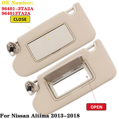 Beige Left Driver Side Sun Visor w/ Light For Nissan Altima 2013-2018 ...