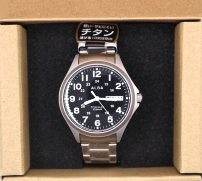 SEIKO AQPJ402 Watch ALBA Quartz Titanium Sporty Waterproof 10 ATM Men's ...