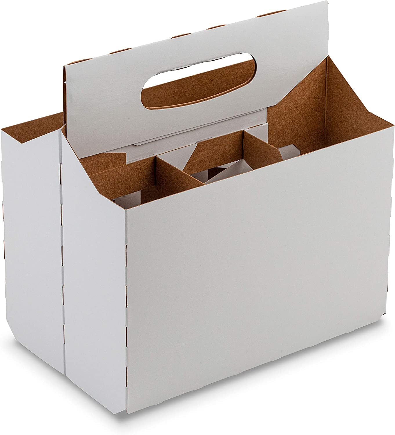 MT Products White Cardboard 6 Pack Drink Carrier/Bottle Holder - Pack ...