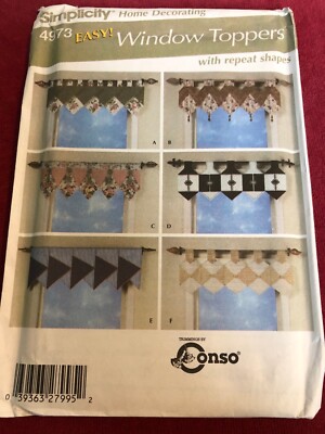 🌹SIMPLICITY #4973 - EASY WINDOW TREATMENTS - TOPPERS - VALANCES PATTERN ...