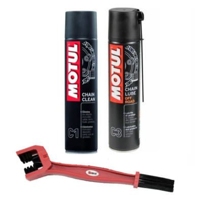 Motul Chain Care Cleaning OFF ROAD Cleaner Lube Kit For Motorbike ...