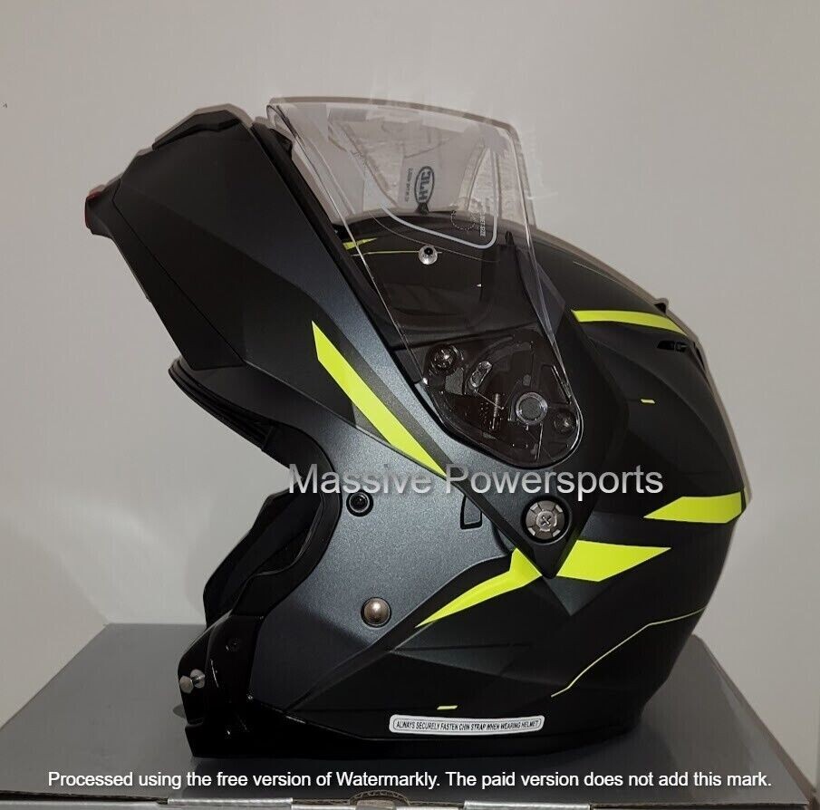 HJC C91 Modular Sunscreen Motorcycle Helmet Karan HI-VIZ Yellow LG ...