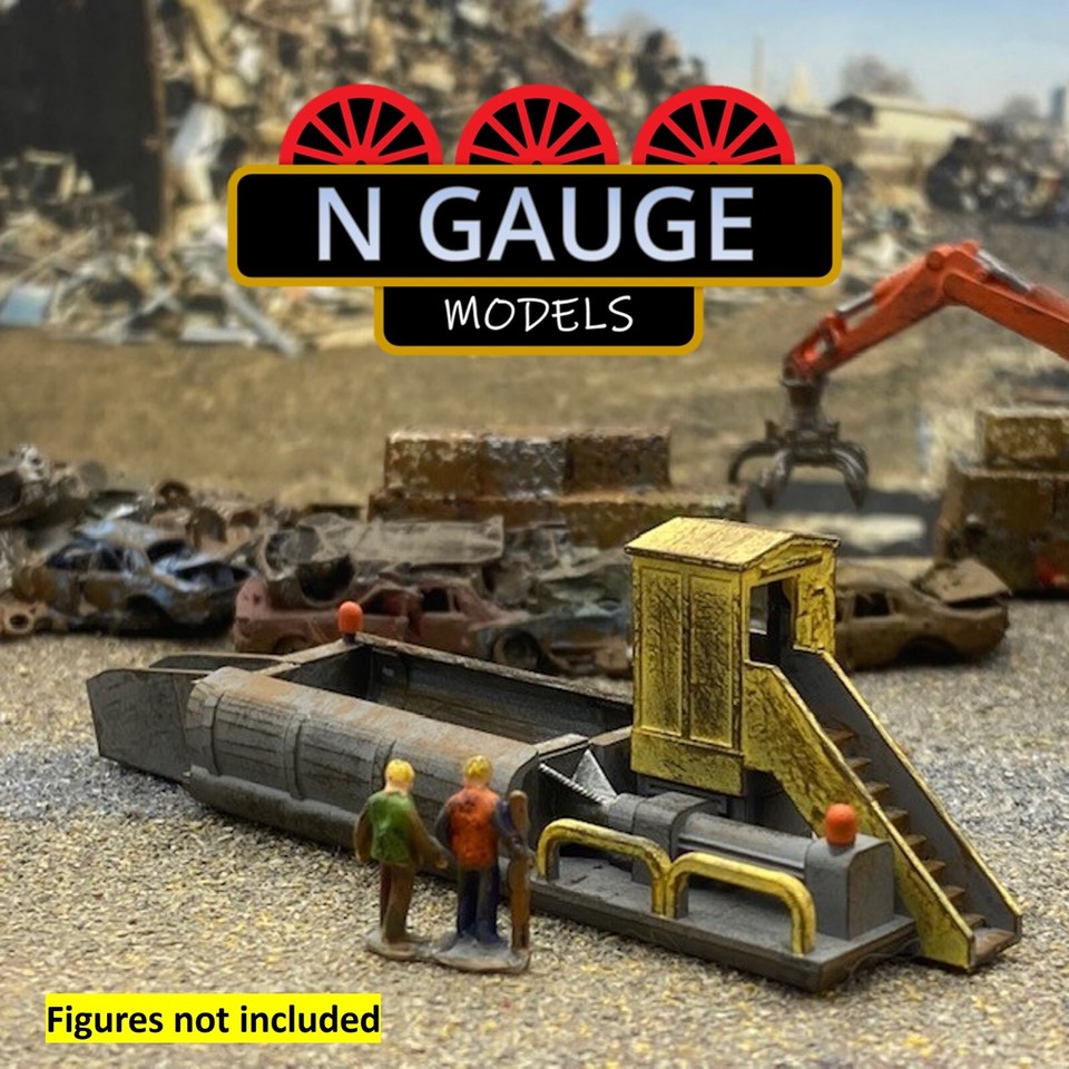 N Scale Gauge 1:148 Scrap Yard Car Baler / Crusher (Compactor Junkyard ...