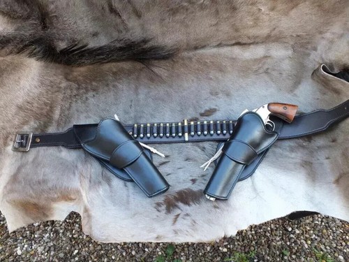 Leather Western Tooled Right and Dual Side Holster Drop Loop Rig Sass ...