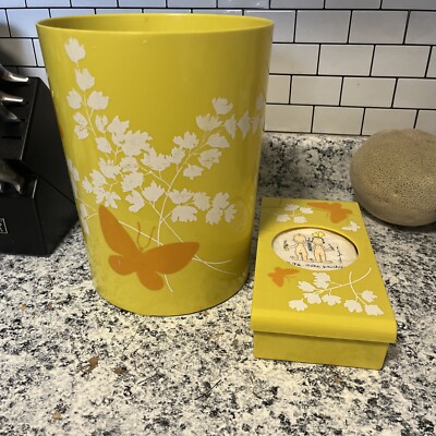 RARE Vintage Waste can And Tissue Box BUTTERFLY DUPont LUCITE Mid ...