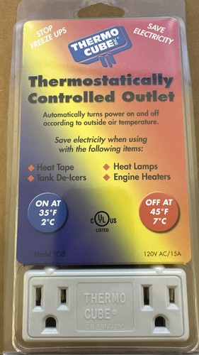 Thermo Cube: Thermostatically Controlled Outlet - Item #TC-3 (120VAC ...