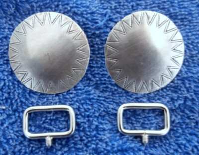 2 Vintage Silver Horse Bridle Conchos chicago screw or loop back | eBay