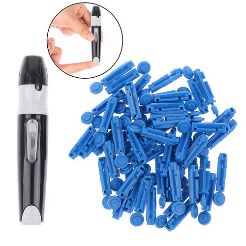 Blood Sampling Pen Lancet Pen Adjustable Glucose Lancing Device+50pcs ...