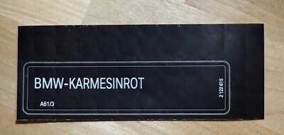 GENUINE BMW PAINT LABEL A61/3 OUTER PAINT NEW OEM 71 21 2 122 615 | eBay