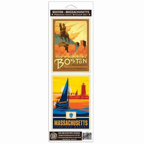 Boston Massachusetts Paul Revere Statue Sticker Set of 2 Decals ...