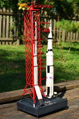 Handmade Tin Saturn V Rocket & Launch Pad Tinplate Model - NASA ...