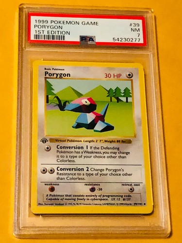 Pokemon 1999 Porygon 39/102 1st Edition Shadowless PSA 7 Graded Trading ...