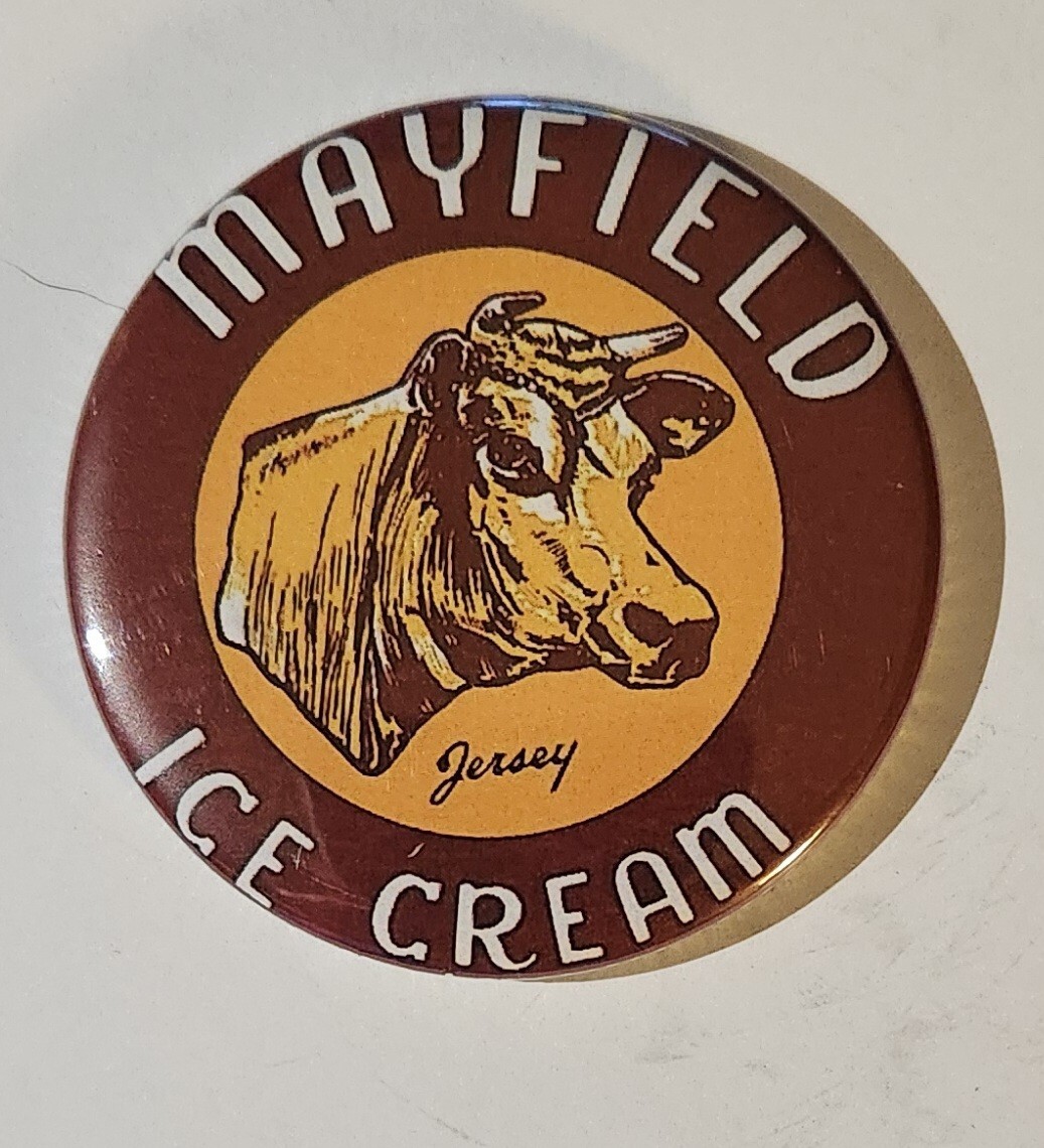 Mayfield Milk Ice Cream Dairy Magnet/Mirror/Pin Back 2.25" Round ...