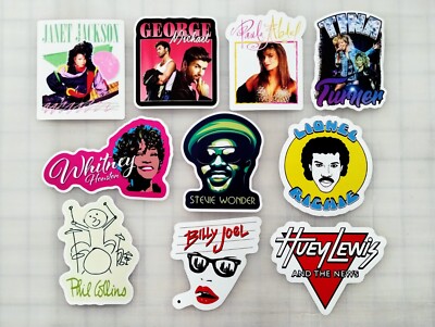 80's Pop Bands Vinyl Sticker Lot (10) SET 2 Houston Collins Michaels ...