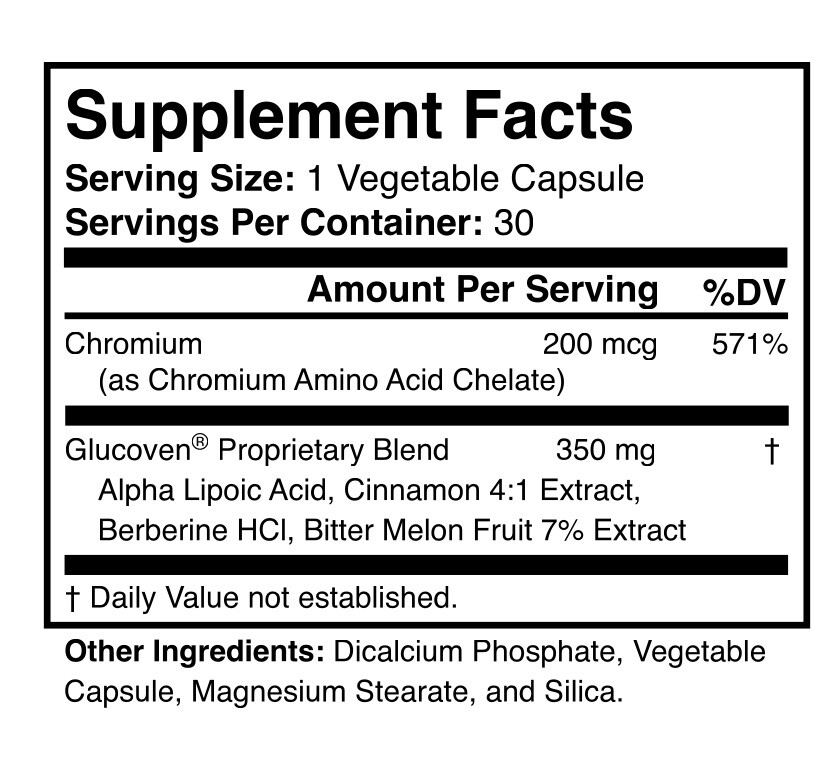 Glucoven - Natural Blood Sugar Support - Nutreance - Non-GMO, Vegan ...