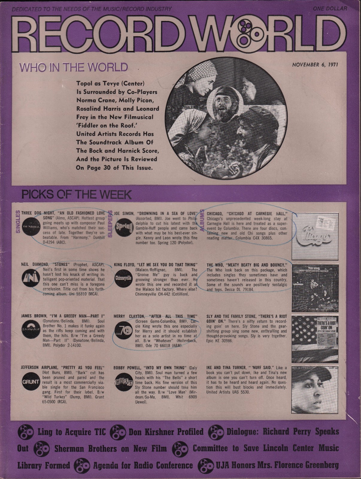 Record World November 6 1971 Topol EX 120715DBE | eBay