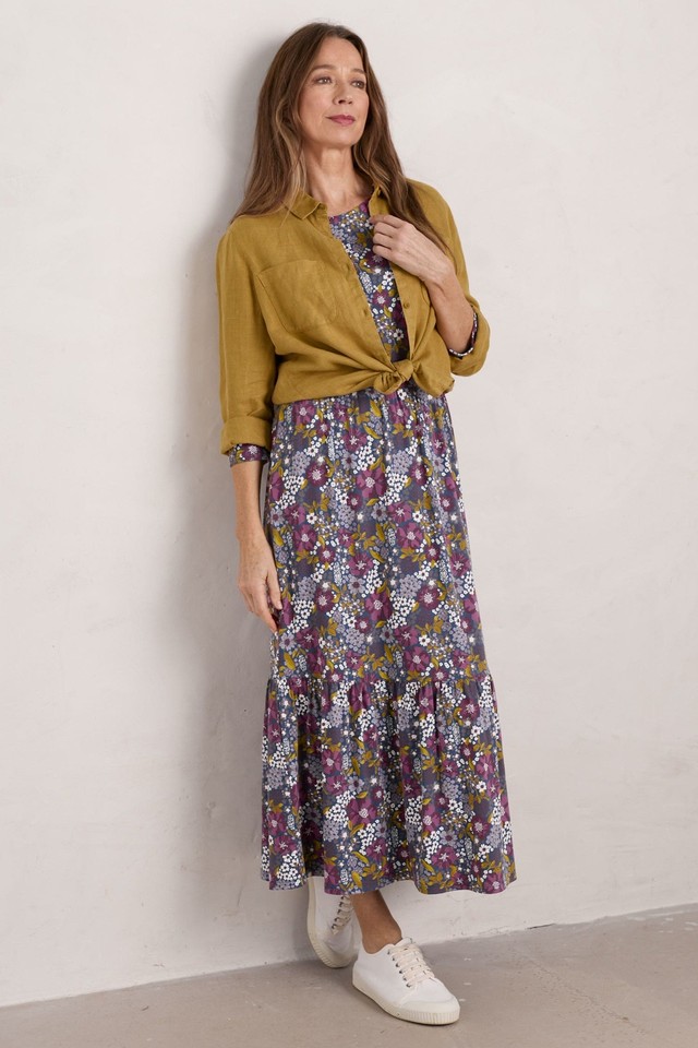 Seasalt Women's Dress - purple Tor View Jersey Dress - Regular - Dense ...