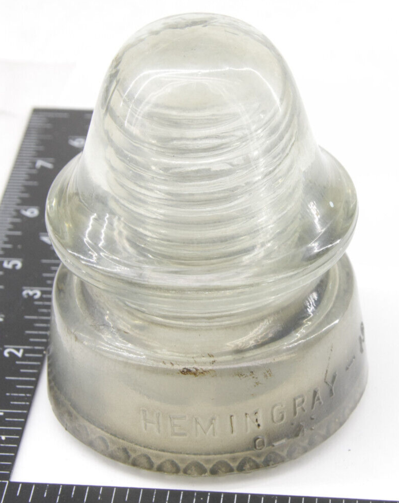 Glass Utility Insulator Hemingray 19 0-4: Clear- Made in USA - VINTAGE ...
