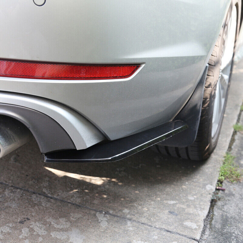 2# Universal Gloss Black Rear Bumper Lip Winglets Side Skirt Extensions ...