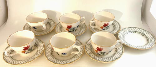 NIKKO PROVINCIAL DESIGNS HAMPTON PATTERN 6 CUPS AND 7 SAUCER | eBay