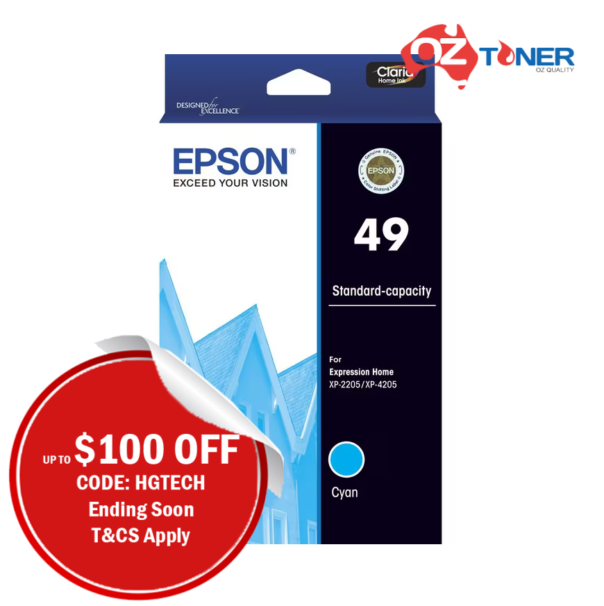 Genuine Epson #49 Cyan Ink Cartridge STD for XP-2205, XP-4205, P/N ...