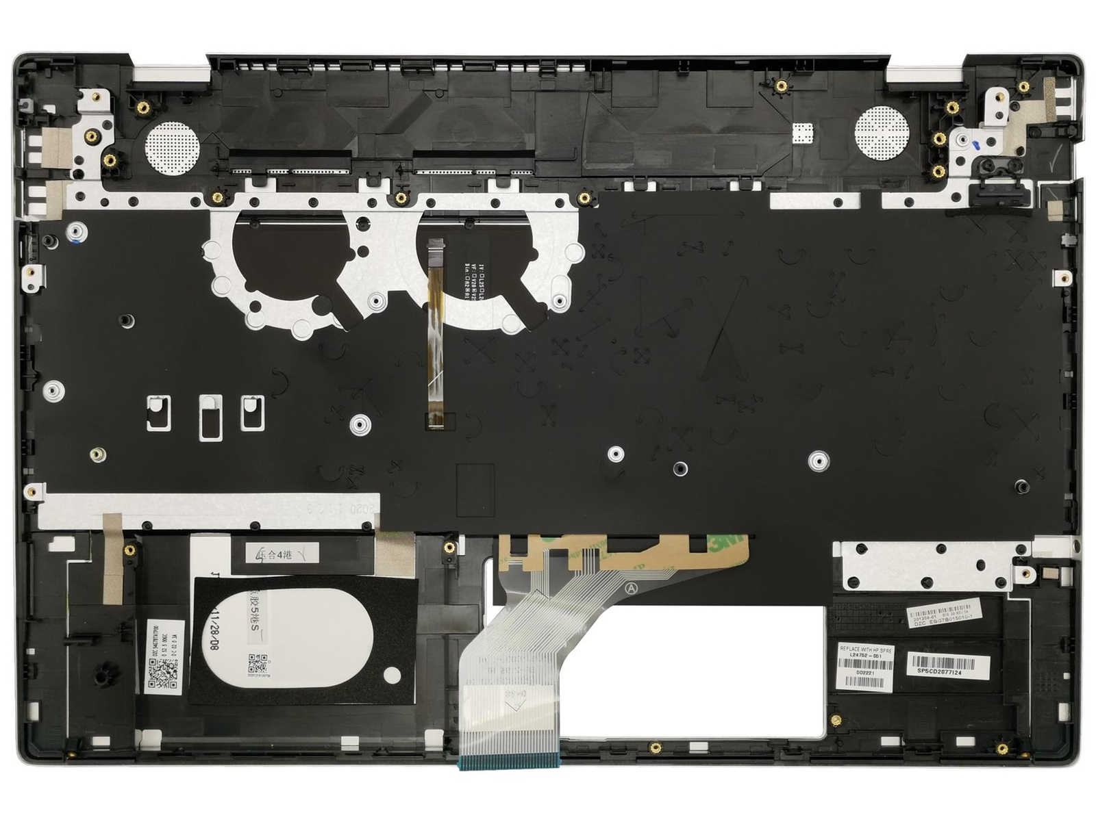 HP Pavilion 15-CW 15-CS Palmrest Cover Keyboard French Silver Backlit ...