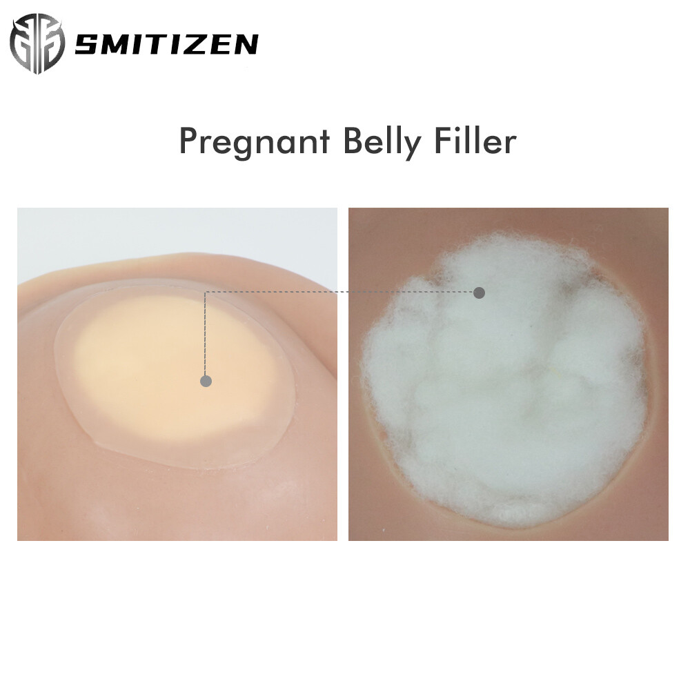 Roanyer Fake Silicone Twins Pregnant Belly Artificial Baby Tummy Belly ...