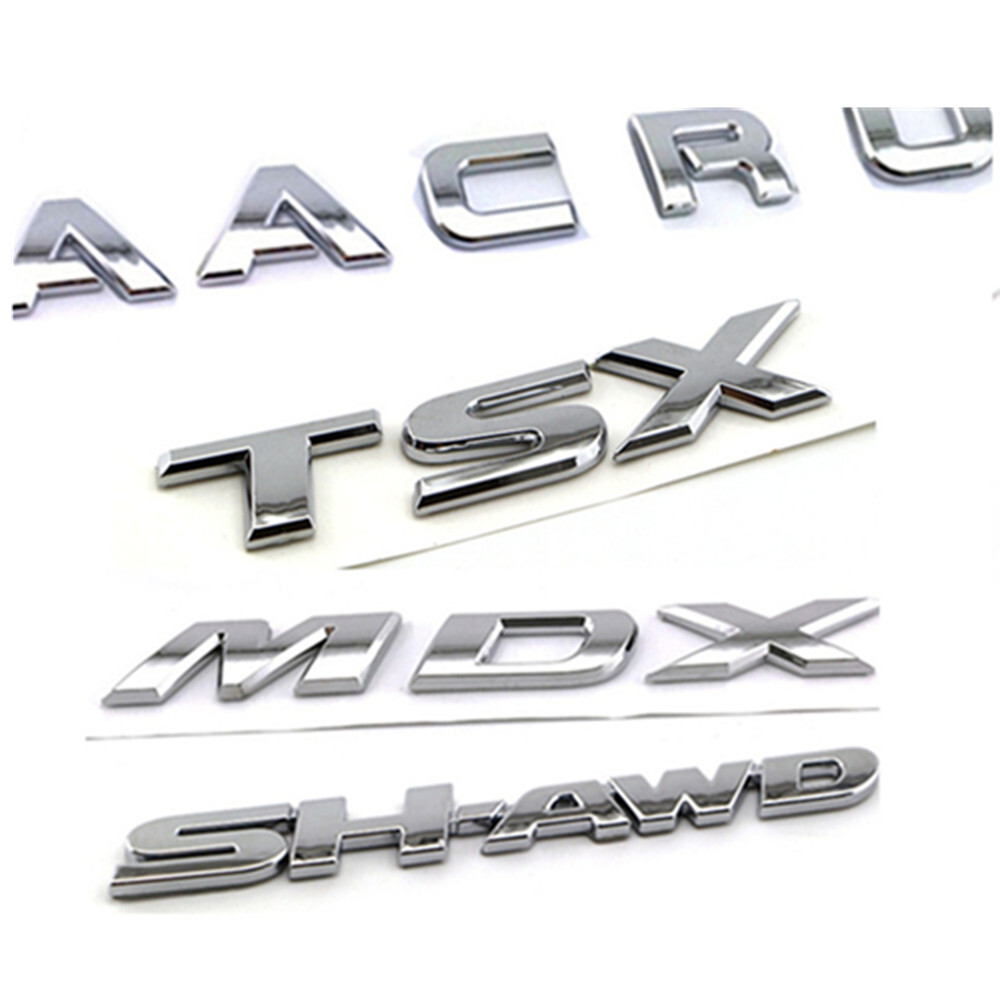 FOR CHROME ACURA MDX TSX RDX SH-AWD TURBO EMBLEM BADGE 3D LETTERS TRUNK ...