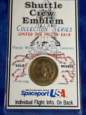 '82 NASA Kennedy Space Center STS 3 COLUMBIA Bronze Shuttle Crew Emblem ...