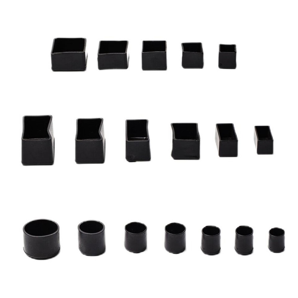 Round PVC Rubber Chair Feet Cap Table Leg End Caps Anti Scratch Floor ...