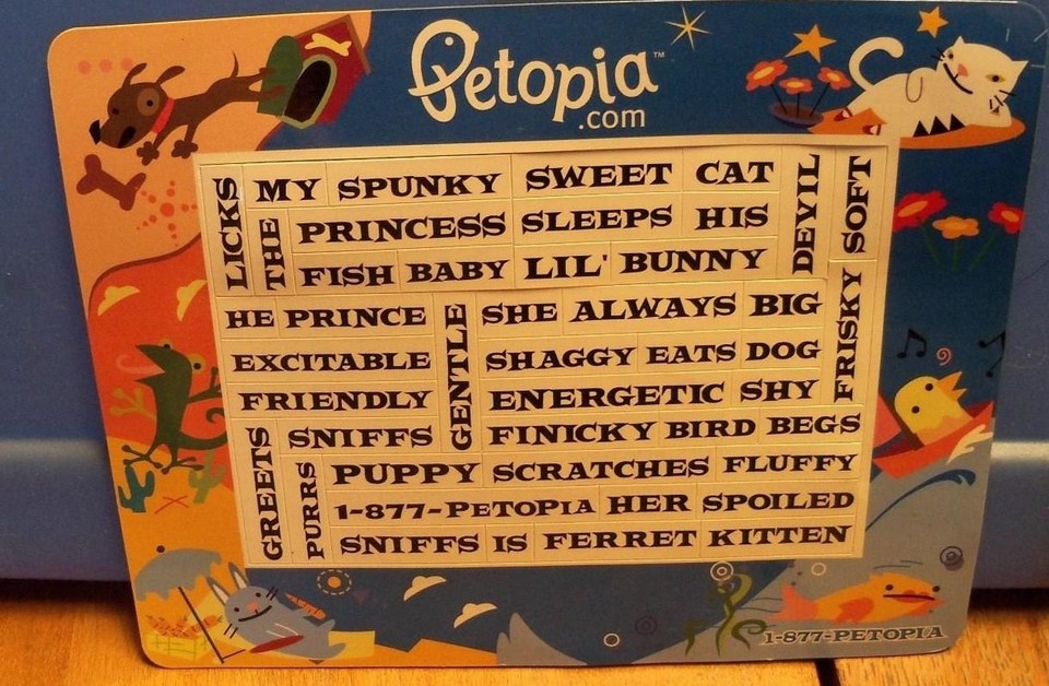 MAGNET Words PETOPIA.COM Cat Dog ~ Online Pet Store ~ Promotion ...