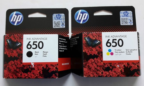 NEW HP INK CARTRIDGE SET HP 650 BLACK+HP 650 TRI-COLOUR !!ORIGINAL HP ...
