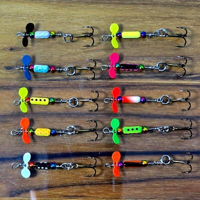 (Ct of 10) Kingfisher Propeller Blade Ice Fishing Jig 1/32 oz 2" Long ...