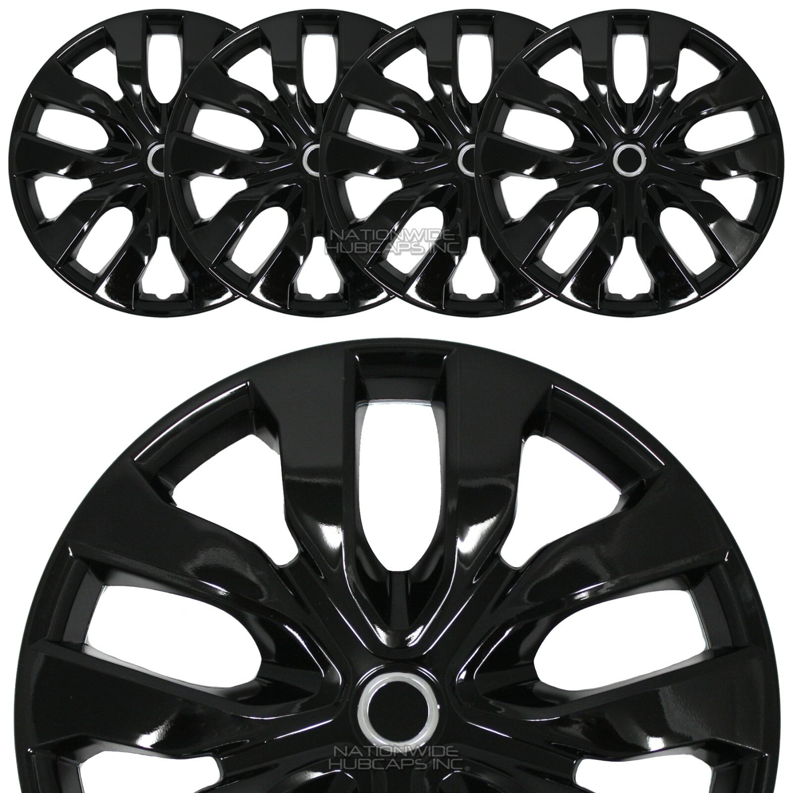 17" Black Set of 4 Wheel Covers Full Rim Hub Caps fit R17 Tire & Steel ...