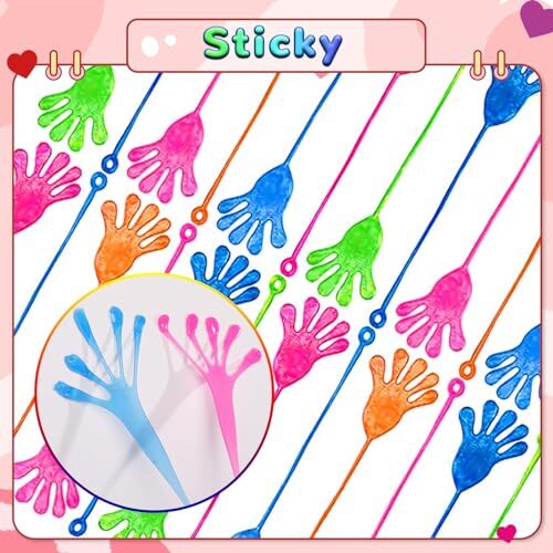 56 pack Valentine's Day Gifts Cards with Stretchy Sticky Hands Toys for ...