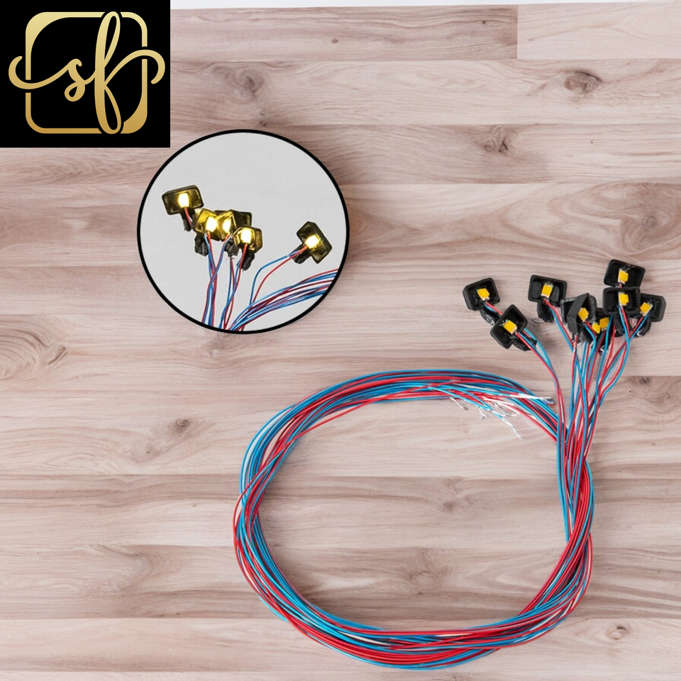 6Pcs Warmwhite Ho 1:87 Scale Spotlight Model Outdoor Billboard Lamp ...