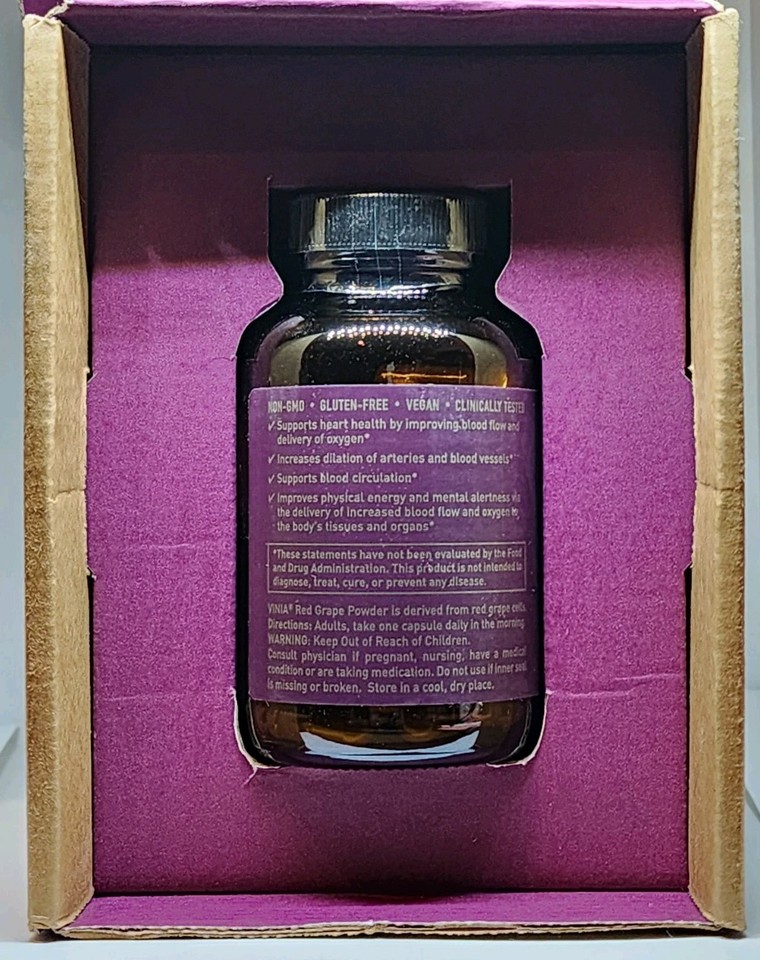 Vinia Red Grape Powder Rapid Absorption 90 Capsules 3 Month Supply Exp ...