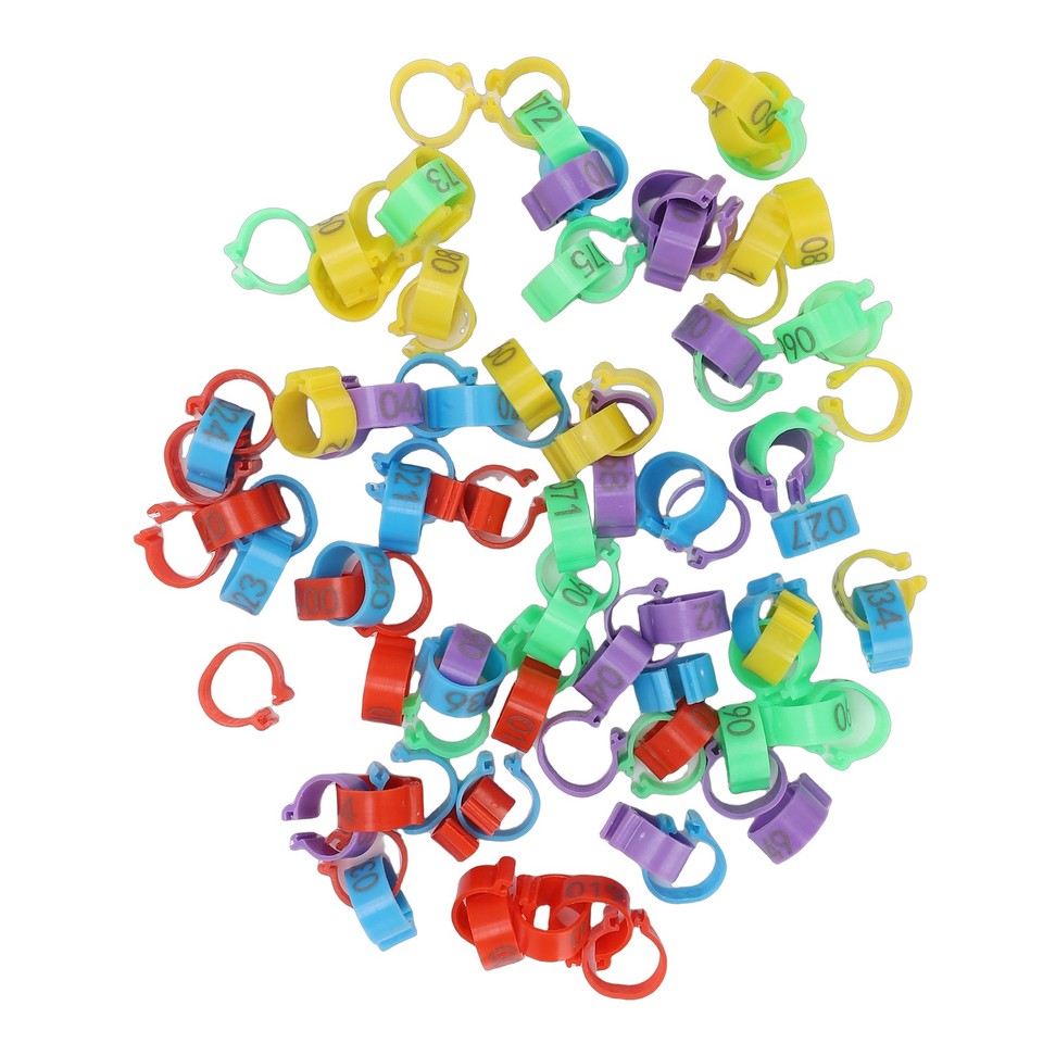 100pcs Color Poultry Leg Bands Numbered Open Rings Chicken Duck ID ...