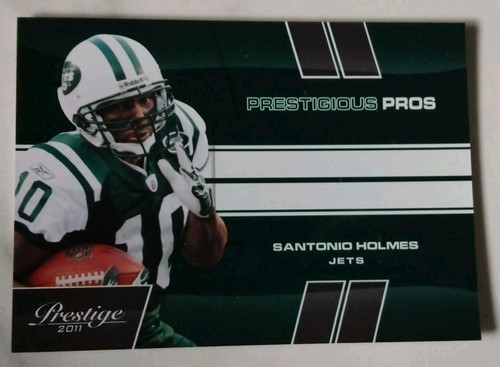 2011 Prestige NFL Santonio Holmes Prestigous Pro Green Insert Card #45 ...