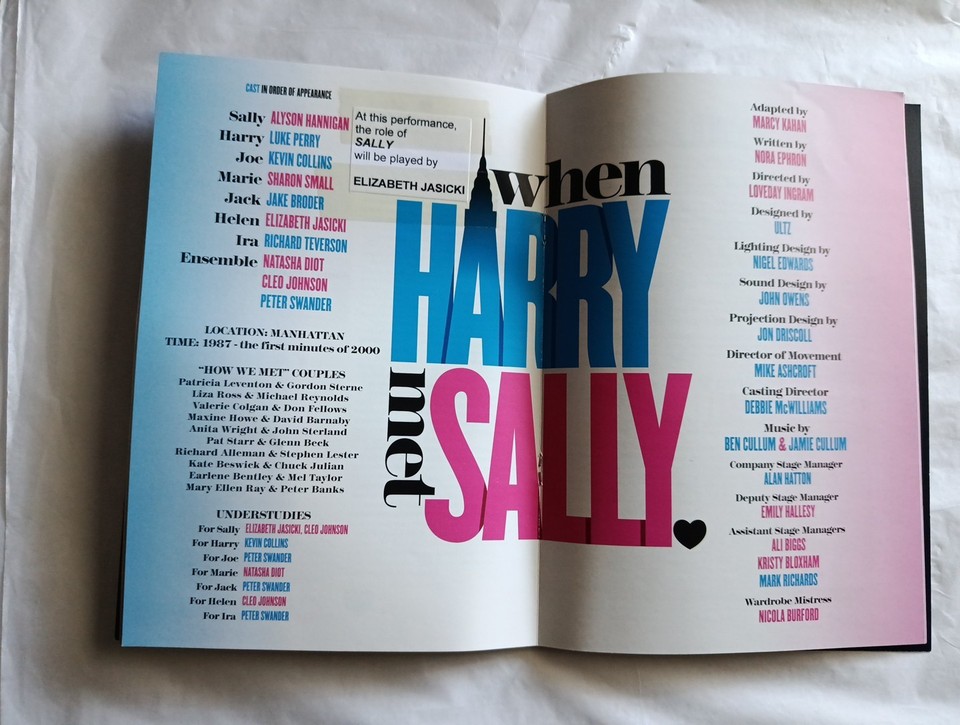 When Harry Met Sally Programme + Tickets 2004 Alyson Hannigan Luke ...