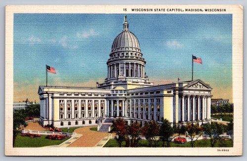 Postcard WI Madison Wisconsin State Capitol Linen Unposted Vintage PC ...