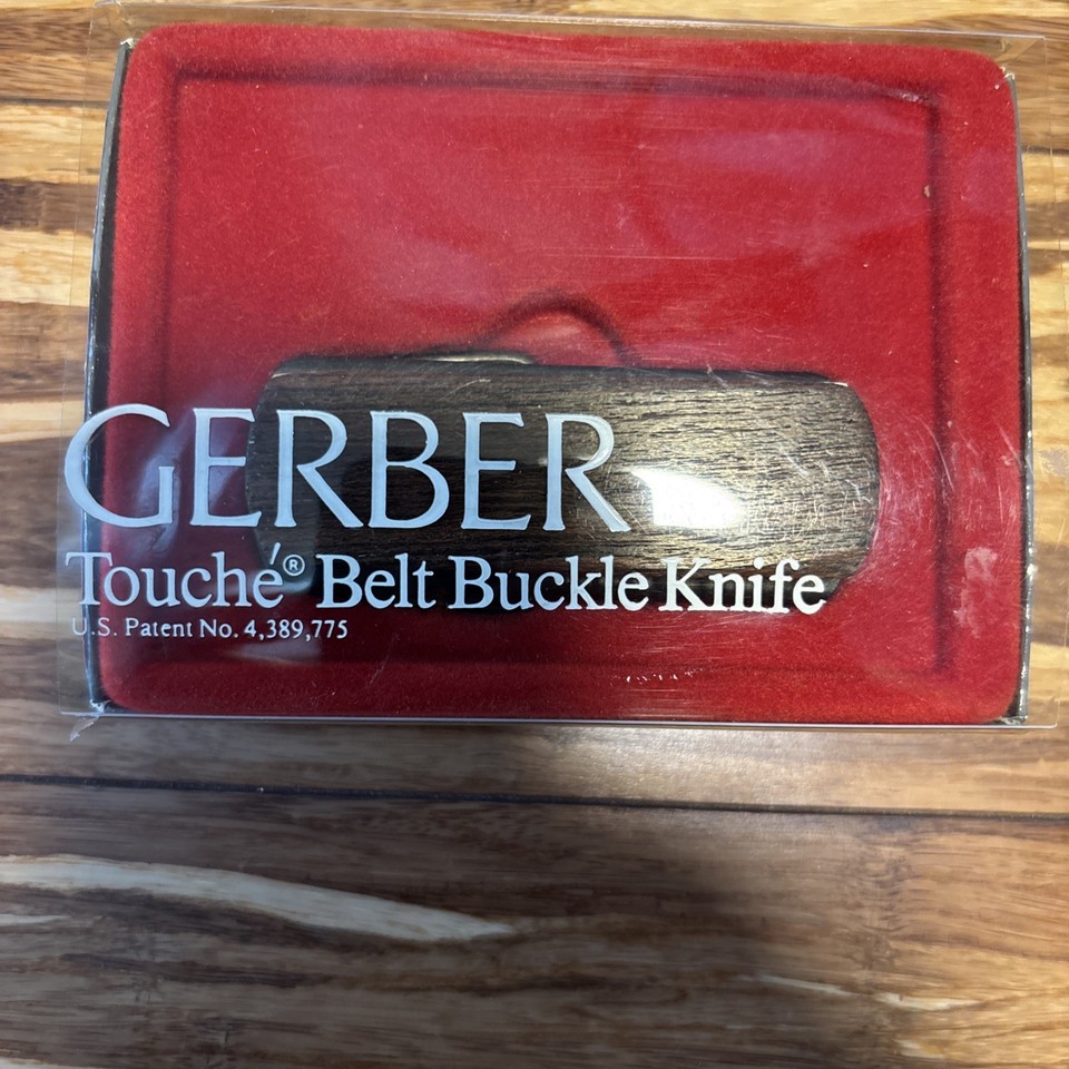 Gerber Touché Slimline Buckle Knife W/Wood Handle / Pat. Pending | eBay
