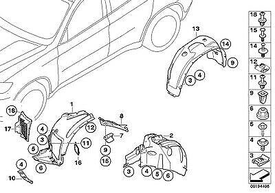 BMW NEW GENUINE X6 E71 E72 FRONT O/S RIGHT SPLASH GUARD PRESSURE LIP ...